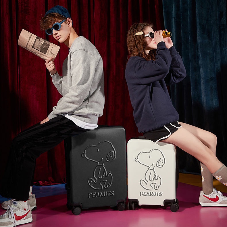 『Free Shipping』Snoopy Cartoon luggage student trolley suitcase travel ...