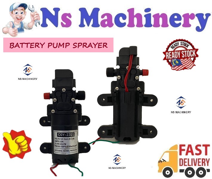 PAM RACUN BATTERI 12V 125PSI WATER PUMP SPRAYER HIGH PRESSURE BATTERY ...