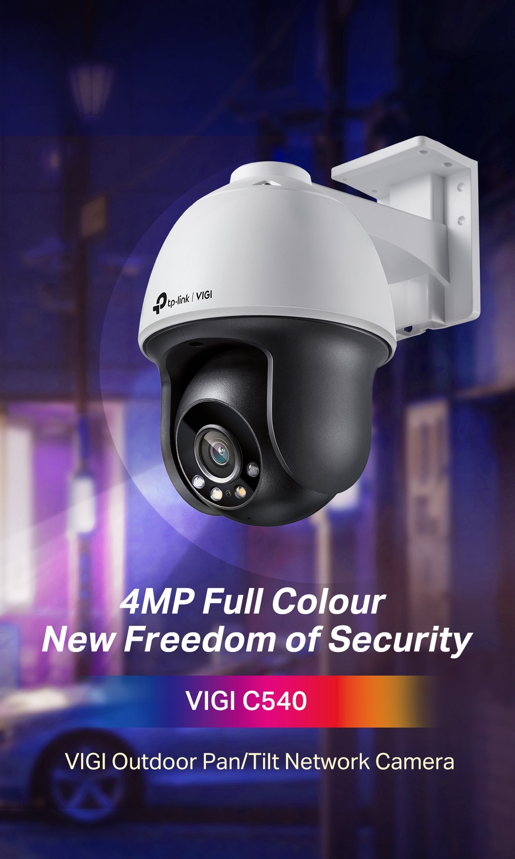 TP-Link 4MP AI CCTV VIGI C540 & C540-W - Outdoor Pan Tilt Full-Color ...