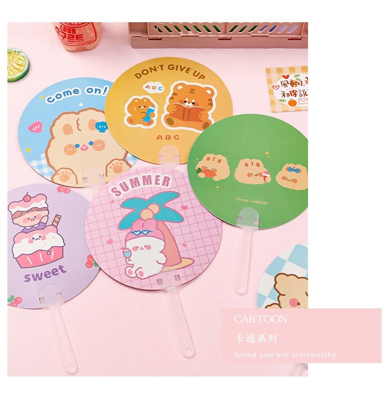 EASY WEARHOUSE Summer Creative Cute Cartoon Mini Hand Fan Plastic Small ...