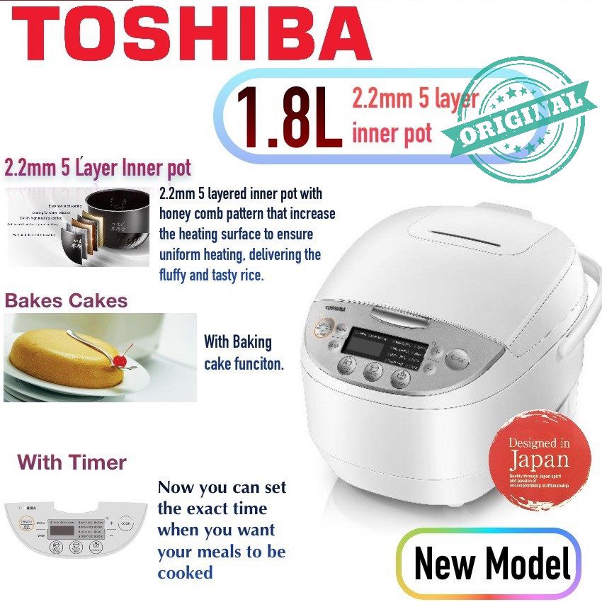 [FREE SHIPPING] Toshiba 1.8L Digital Multi Function Rice Cooker with 2 ...