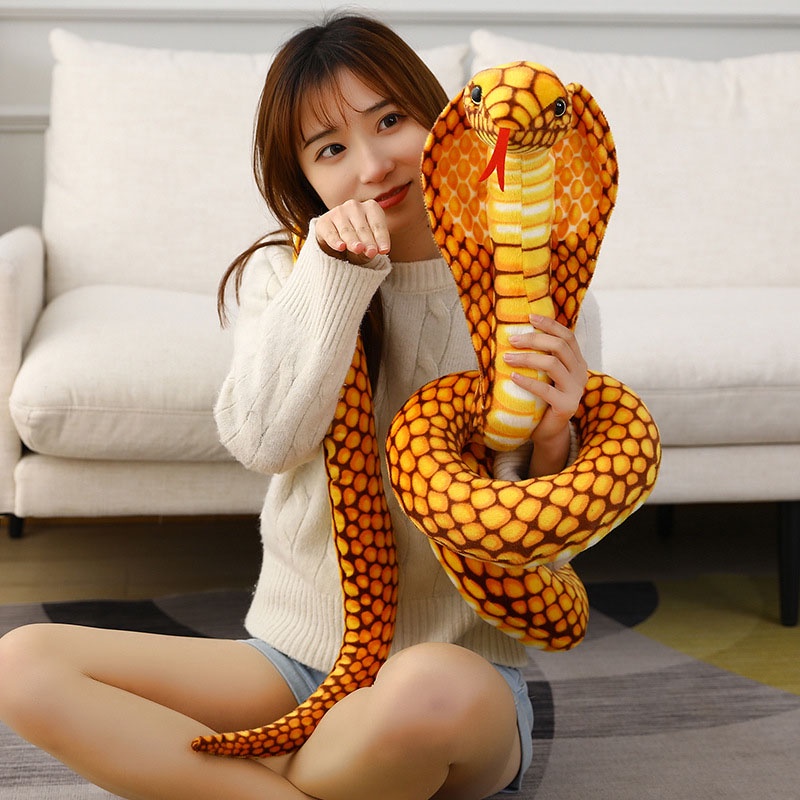 2 Sizes Stuffed Toy Long Like Real Snake King Cobra Naja Doll Plush Toy ...