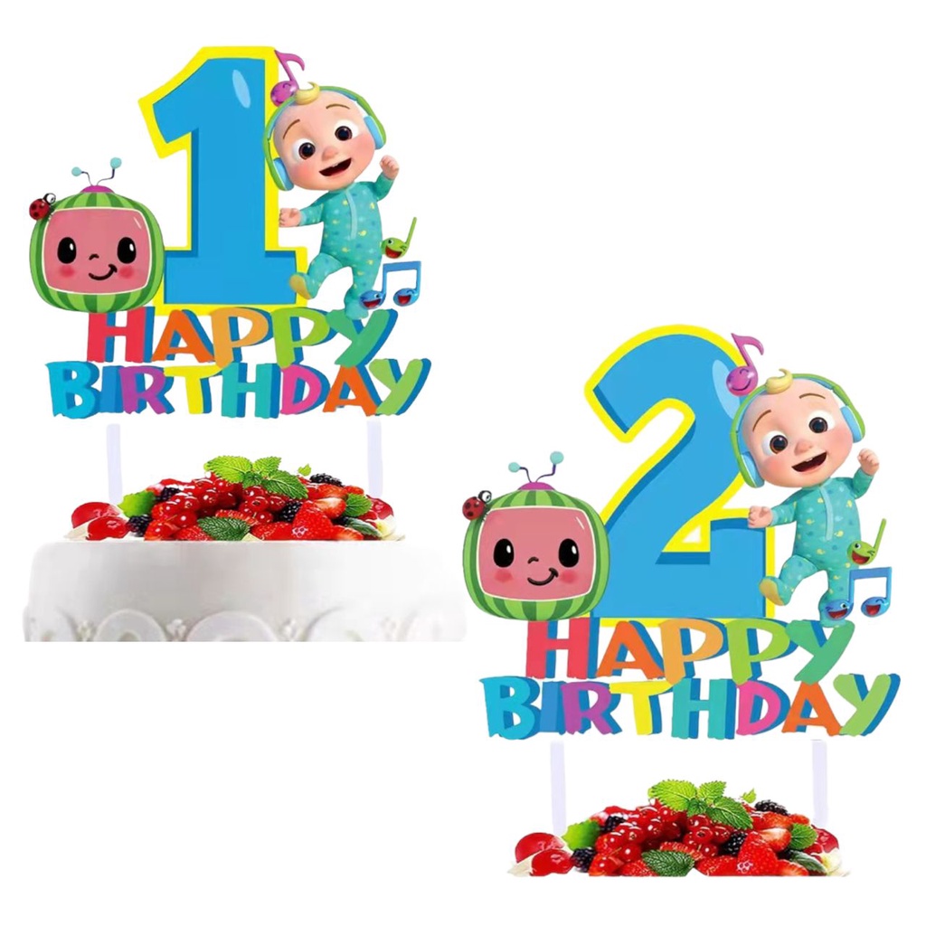 Party Deco Cocomelon Cake Topper 1st year old and 2nd years old ...