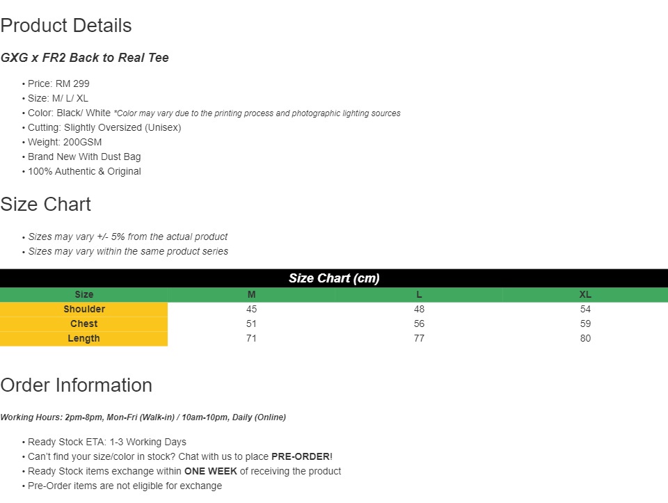 GXG x FR2 Back to Real Tee | Shopee Malaysia