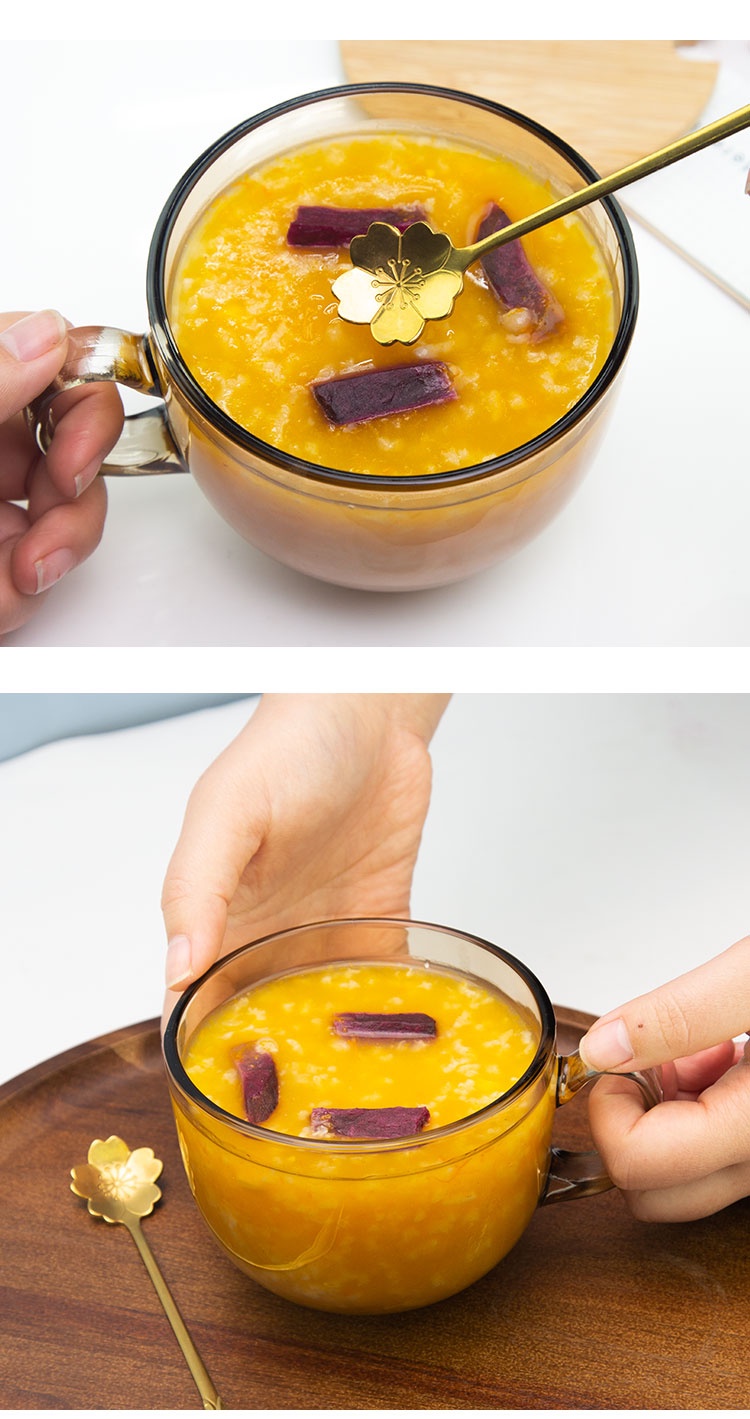 INS Breakfast Glass Mug with Large Capacity Milk Oatmeal Yogurt Bowl ...