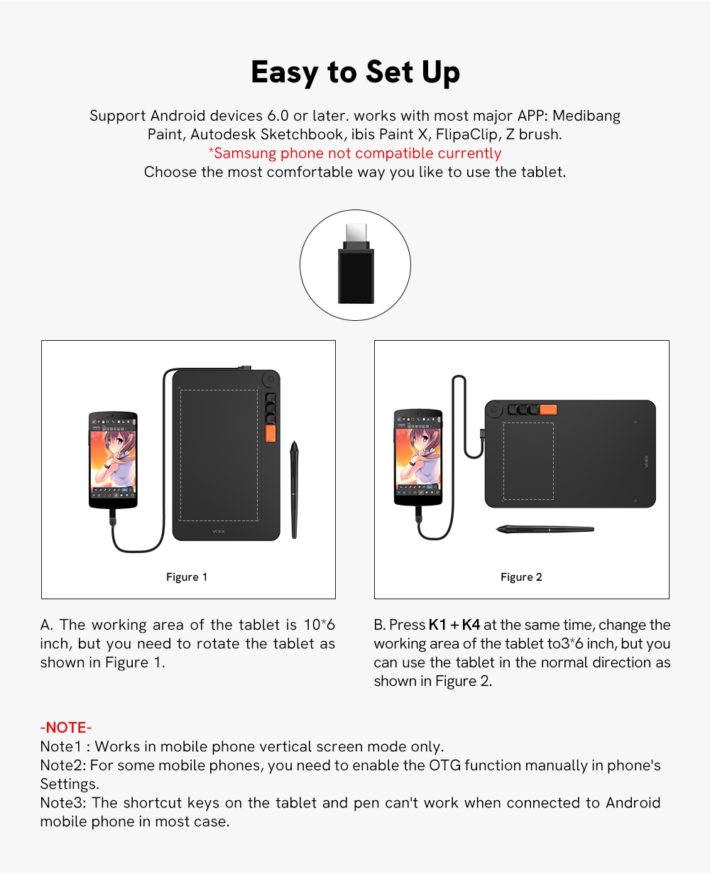 Veikk Pen Tablet Voila L Drawing tablet 10x6 inch with Battery Free Pen ...