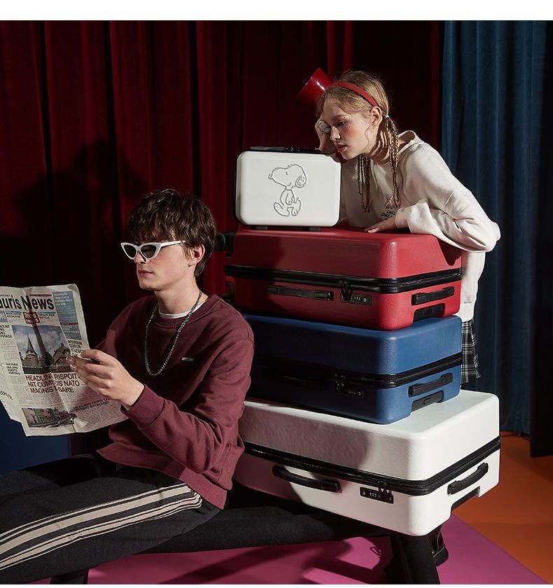 『Free Shipping』Snoopy Cartoon luggage student trolley suitcase travel ...