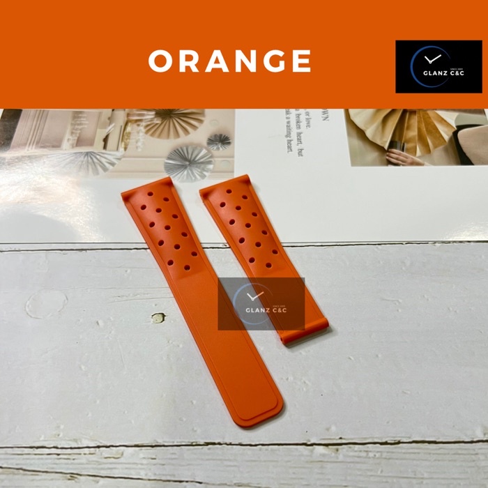 Tagone Hole Design Smooth Silicone Rubber Strap 22mm 通用硅胶表带 Tali jam ...