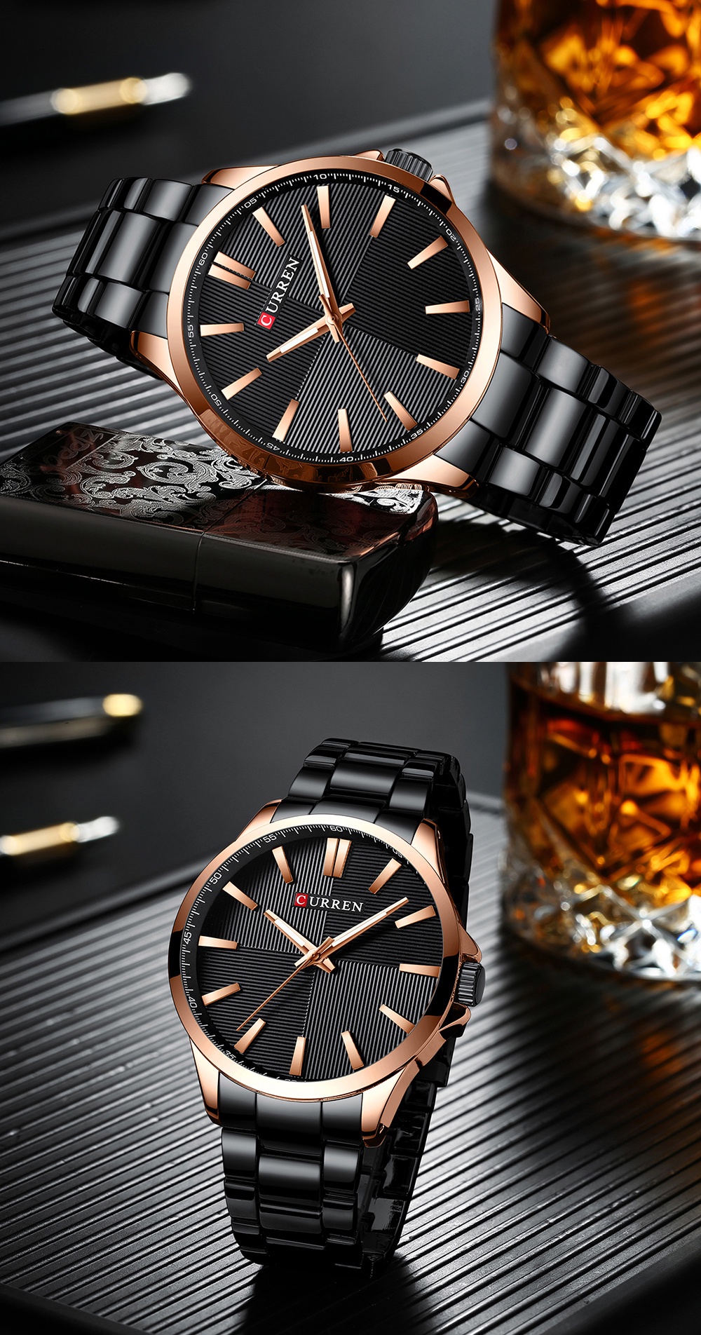 CURREN Jam Tangan Lelaki Murah Fashion Luxury Stainless Steel ...