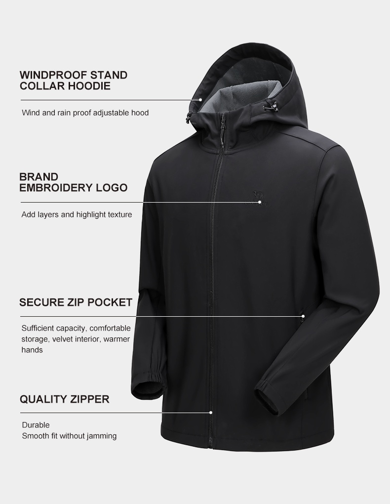 CAMEL outdoor assault soft shell men's and women's fleece waterproof windproof jacket | Shopee ...