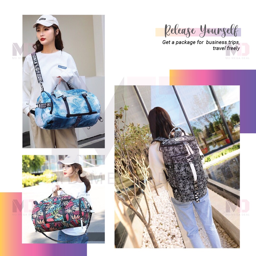 《Mega Deal》 3 Way Use Korean Large Duffel Backpack Travel Bag Backpack ...