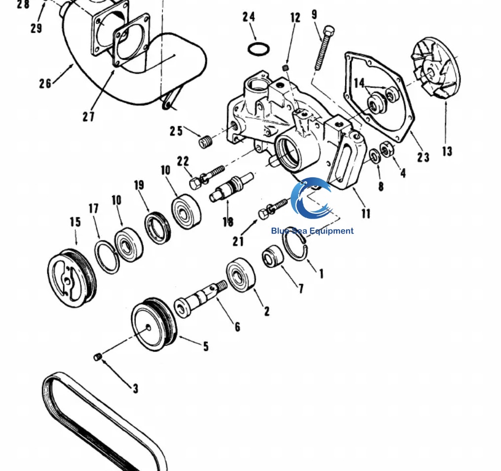 Water Pump Assy 3801708 for Cummins NTA855 Big Cam Marine Diesel Engine ...