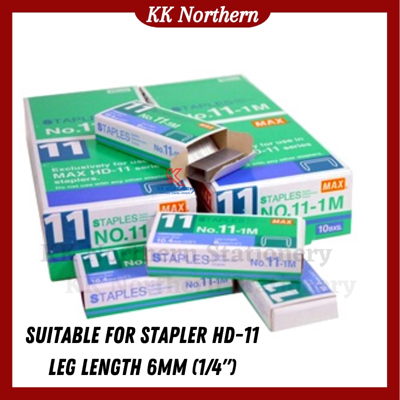 (1 Box) Max Staples No.10-1M/No.3-1M/No.11-1M - 1000 Staples Ubat ...