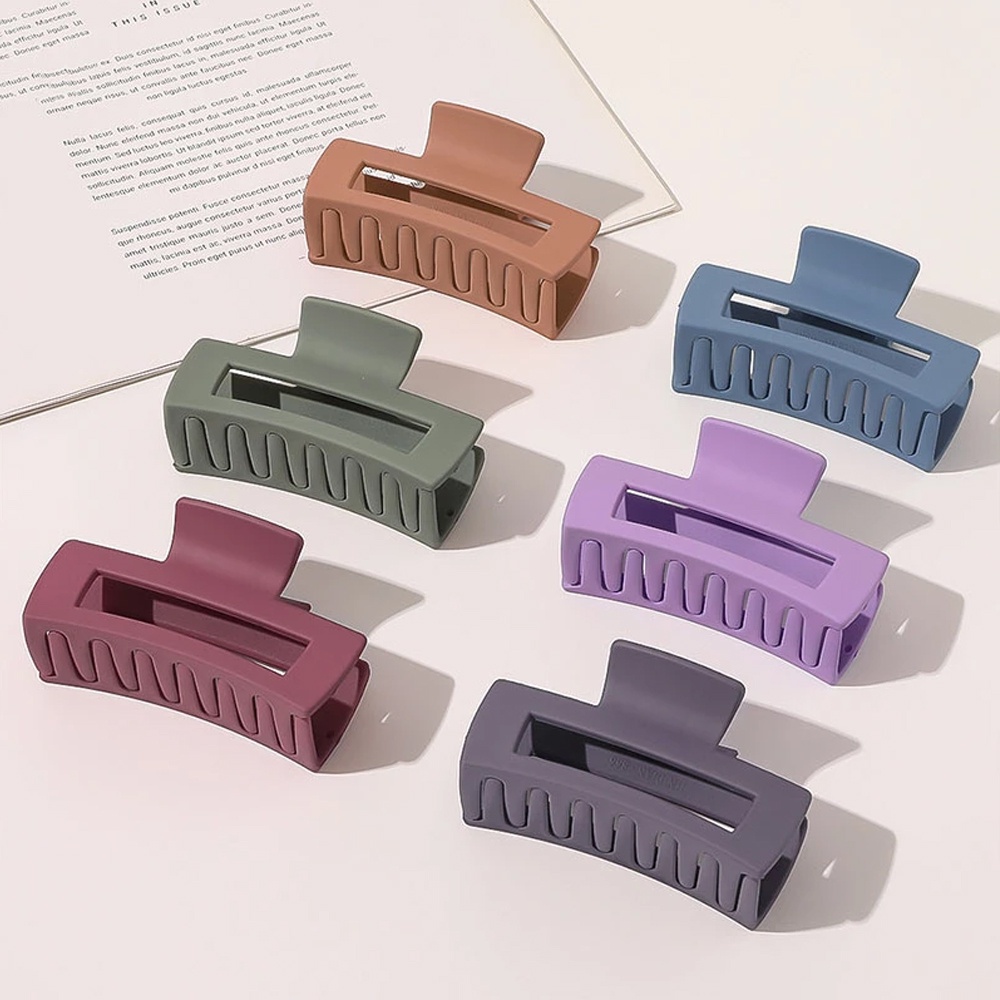 CK Hair Clip Matte Colour Vintage Autumn Rectangle Hairpin Design Women ...