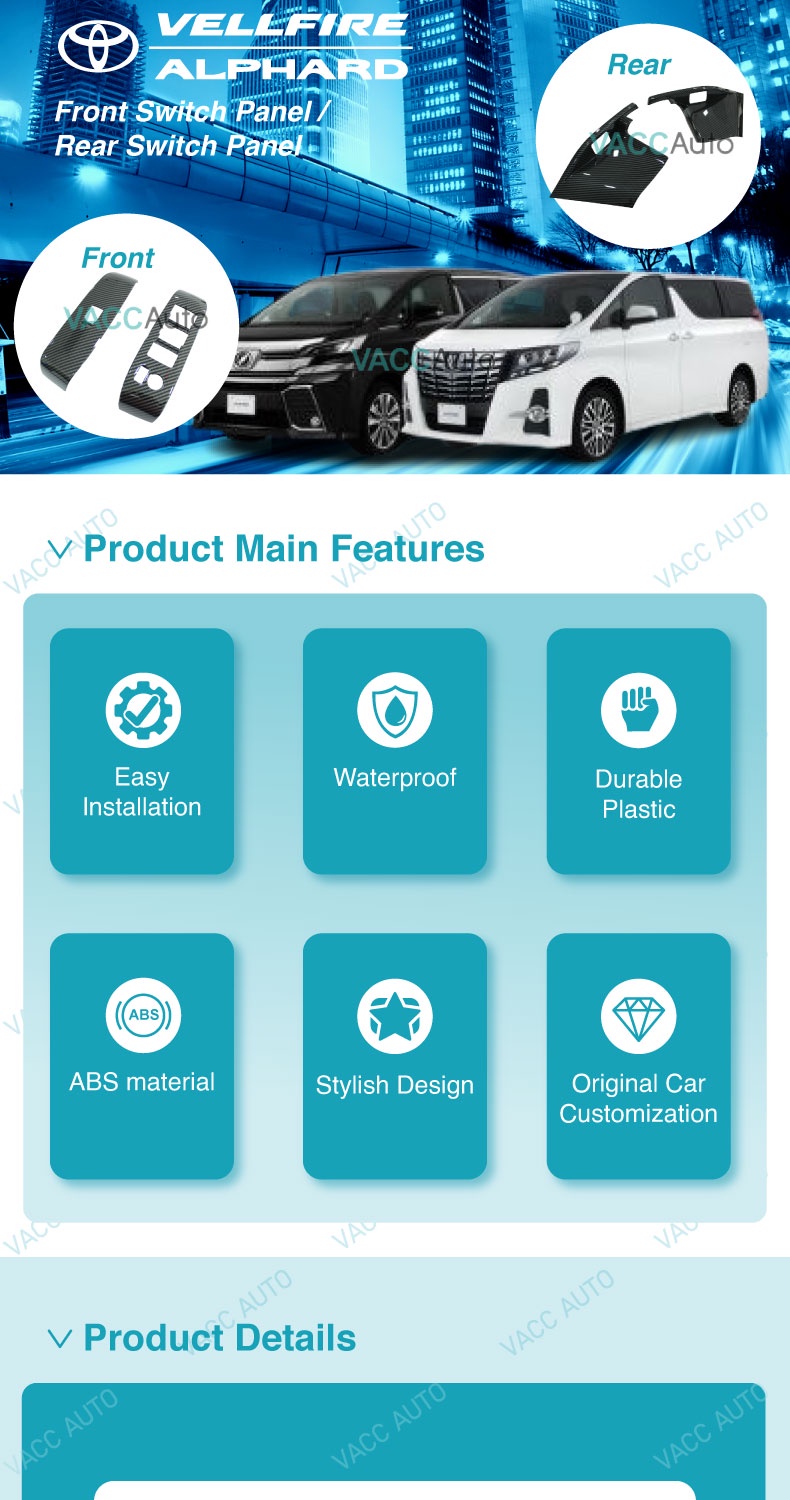 Toyota Vellfire / Alphard 30 Series Interior Panel Carbon Fiber Design ...