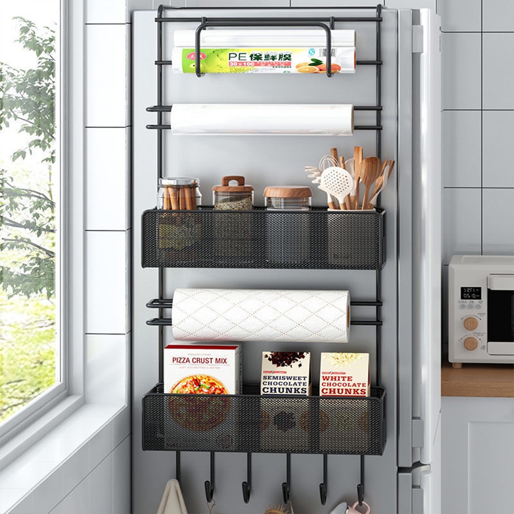 Encora Multilayer Fridge Rack Hanging Rack Rak Peti Ais Nail Free ...