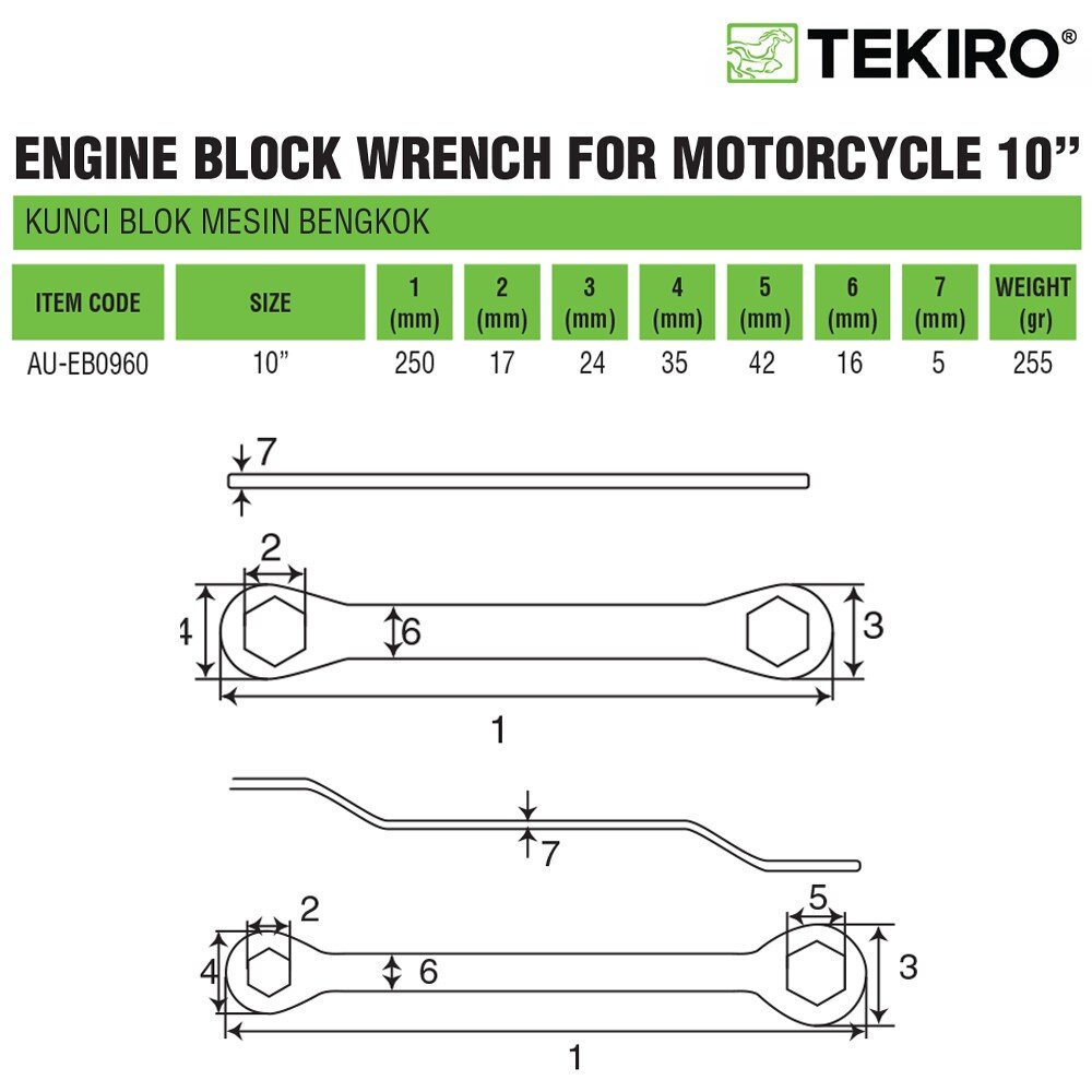 TEKIRO Engine Block Wrench For Motorcycle (10") AU-EB0960 | Shopee Malaysia