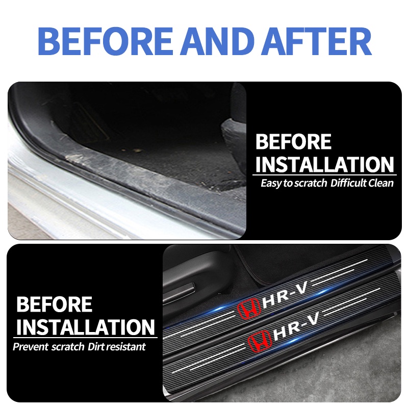 Honda HRV Carbon Fiber Car Door Sticker Protector Auto Threshold Strips ...