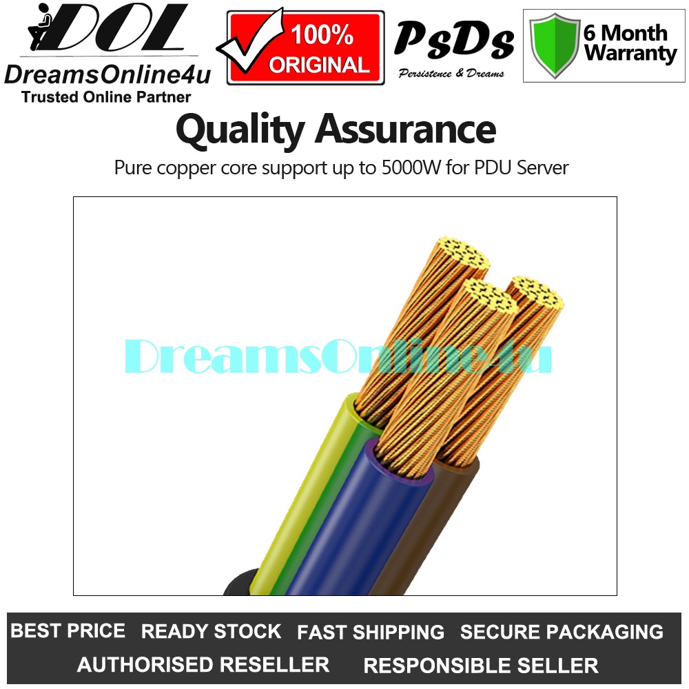 PsDs Pure Copper 10A 5000W BSI Certified PC Dekstop Power Cord ...