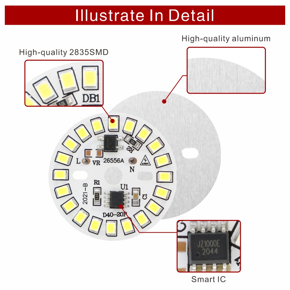 Got Liang LED Chip 3W 5W 7W 9W 12W for Light Bulb 90 Lumen/W 2835SMD ...