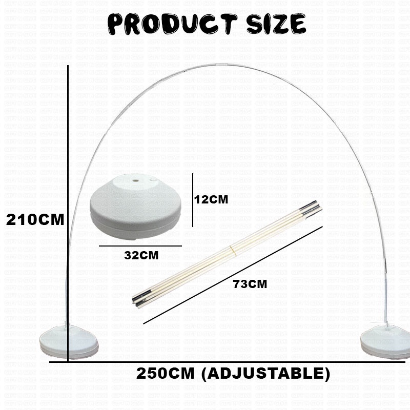 2M Adjustable Balloon Arch Stand Balloon with Base Stand Garland Party ...
