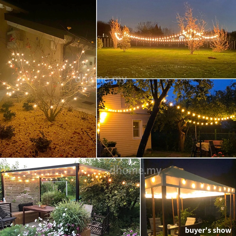 New LED 10M 40LED G50 E12 Round Bulb Light Lampu raya Twinkle String ...