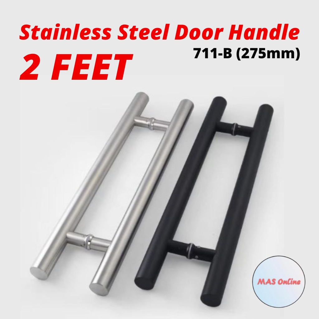 711B 600mm 2feet Stainless Steel Door Handle Glass Door Pull Push Handle wood door handle pintu ...