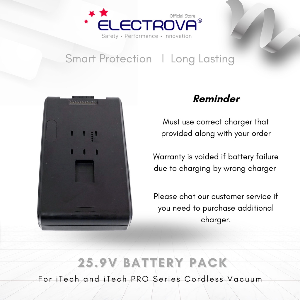 Electrova 25.9V Battery Pack for iTech and iTech PRO Series Cordless ...