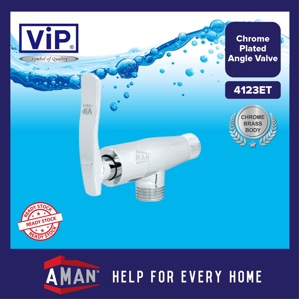 ViP Chrome Plated Brass Body Quarter Turn Angle Valve One Way Valve ...