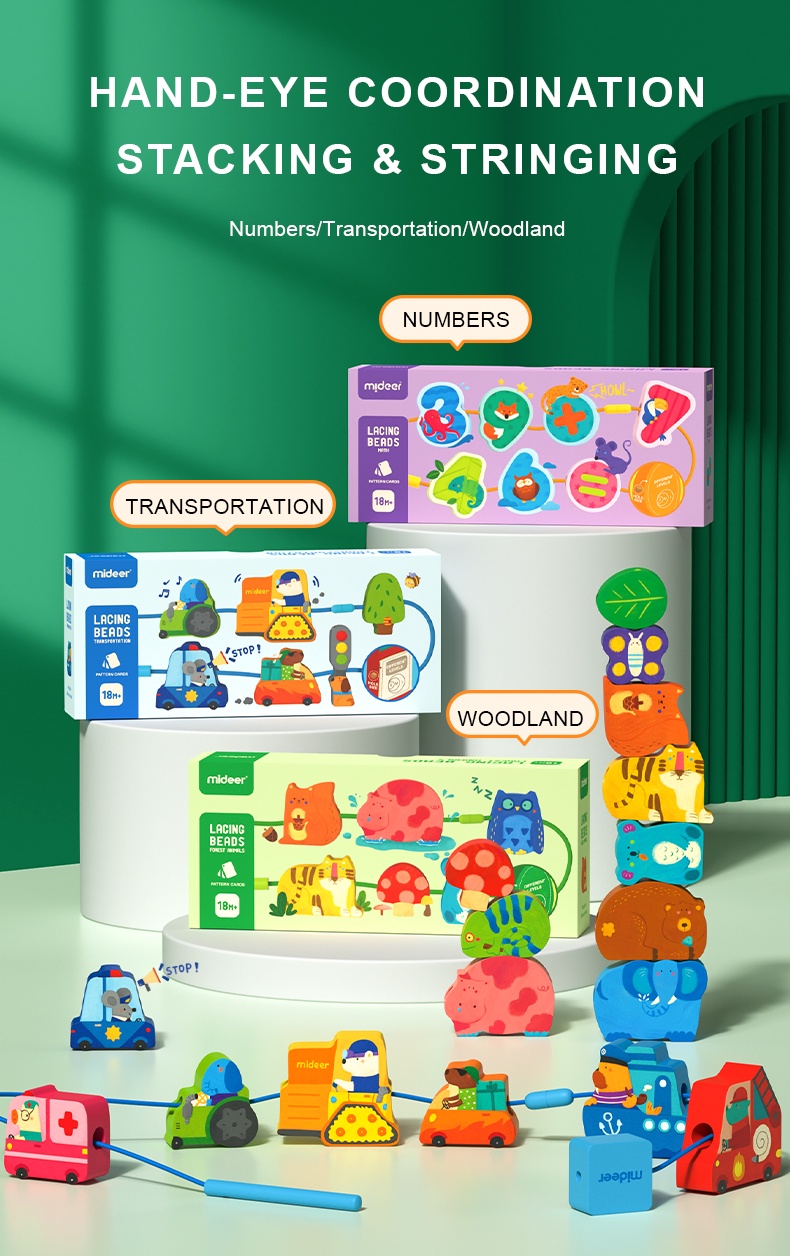 Mideer Colorful Blocks Lacing Beads - 3 Designs Available | Shopee Malaysia