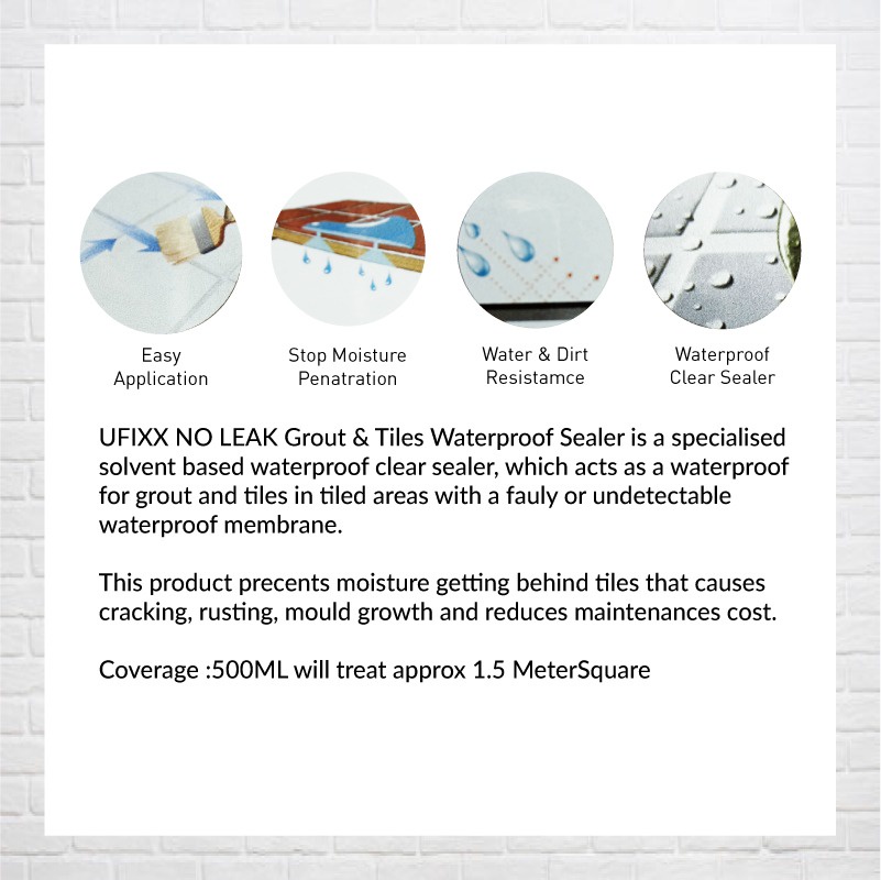 UFIXX 5 Liter No Leak Grout & Tiles Waterproof Sealer / Bathroom ...