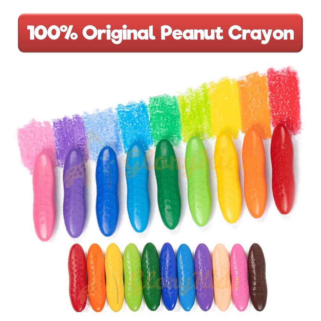 ORIGINAL YPlus Peanut Crayon12 / 24pcs | Washable Crayon for Baby ...
