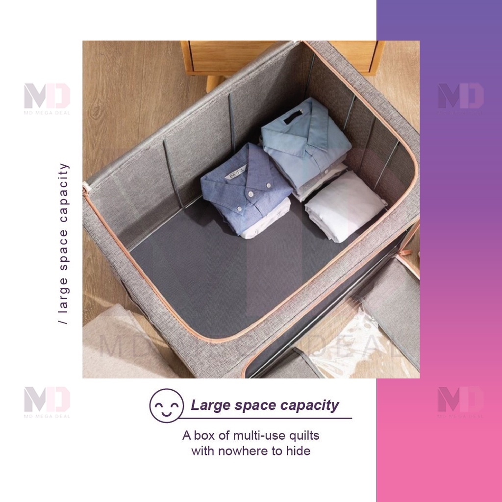 《Mega Deal》22L/66L/100L Large Capacity Foldable Cotton Linen Storage ...