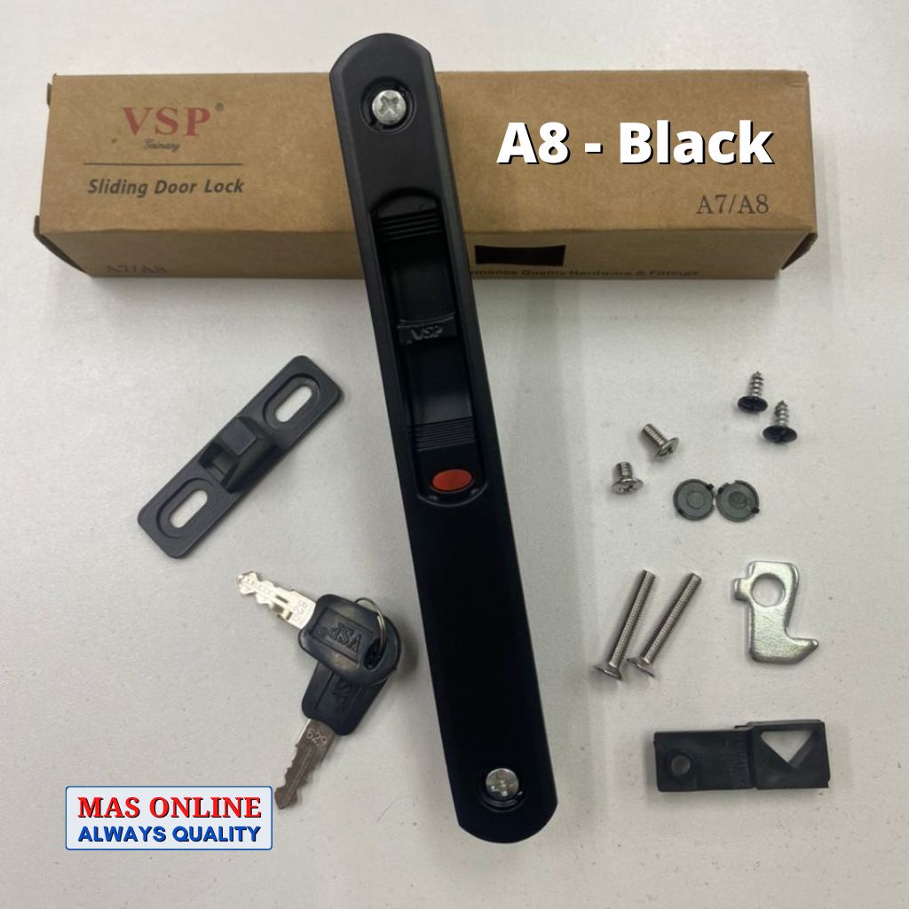 A6 Aluminium Sliding Door Lockset with Key A6 25mm Kunci Pintu Sliding ...