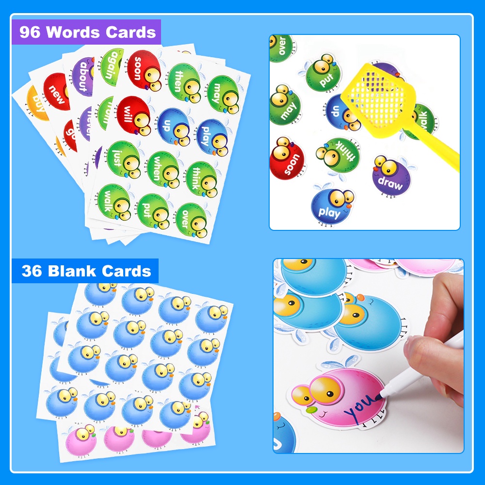 Sight Words Swat Word Cards Kids English Learning Phonics Enlightenment ...