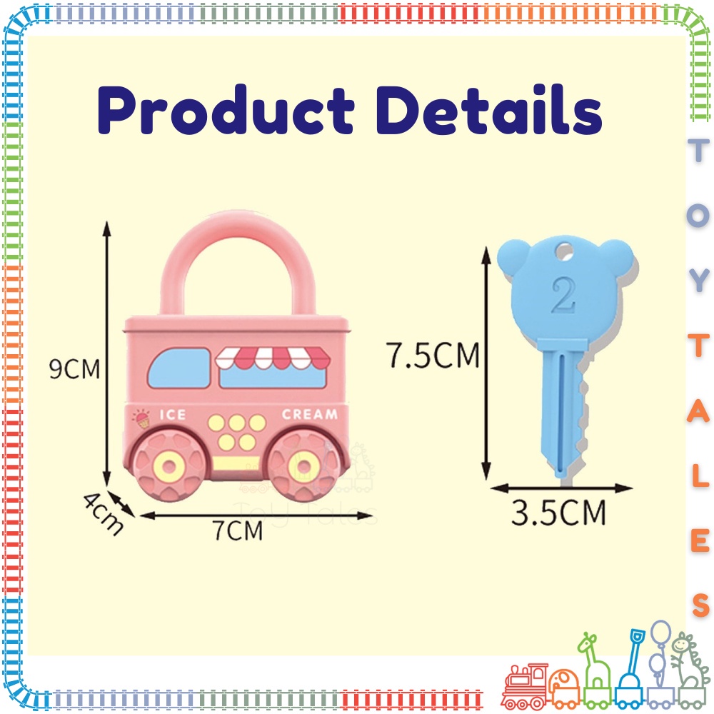 Connecting Train Number Learning Padlocks Toy [Single Unit] Kids Lock ...
