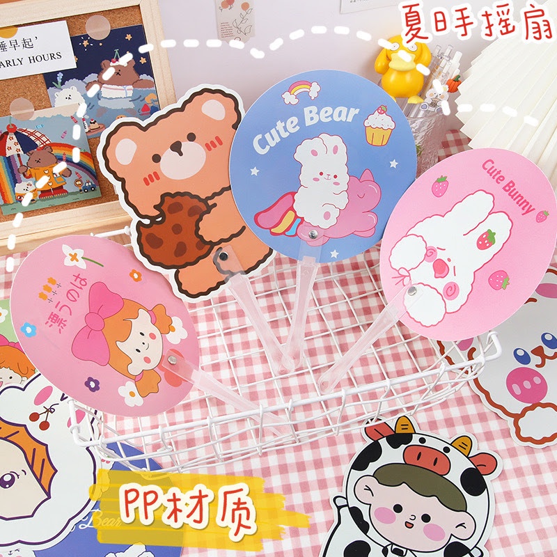 EASY1.SALES Summer Creative Cute Cartoon Mini Hand Fan Plastic Small ...