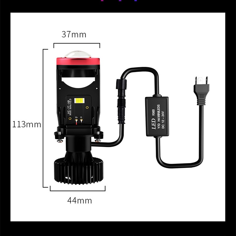 1pcs 180W Y7D H4 LED Projector Mini Lens Auto H4 LED Headlight Bulbs ...