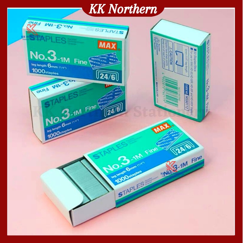 (1 Box) Max Staples No.10-1M/No.3-1M/No.11-1M - 1000 Staples Ubat ...