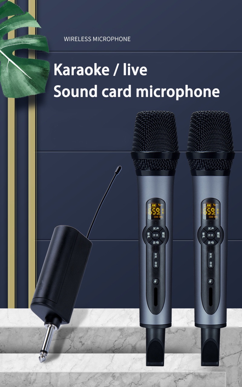 Wireless Microphone UHF Professional Handheld Sound Card Mic For Party ...