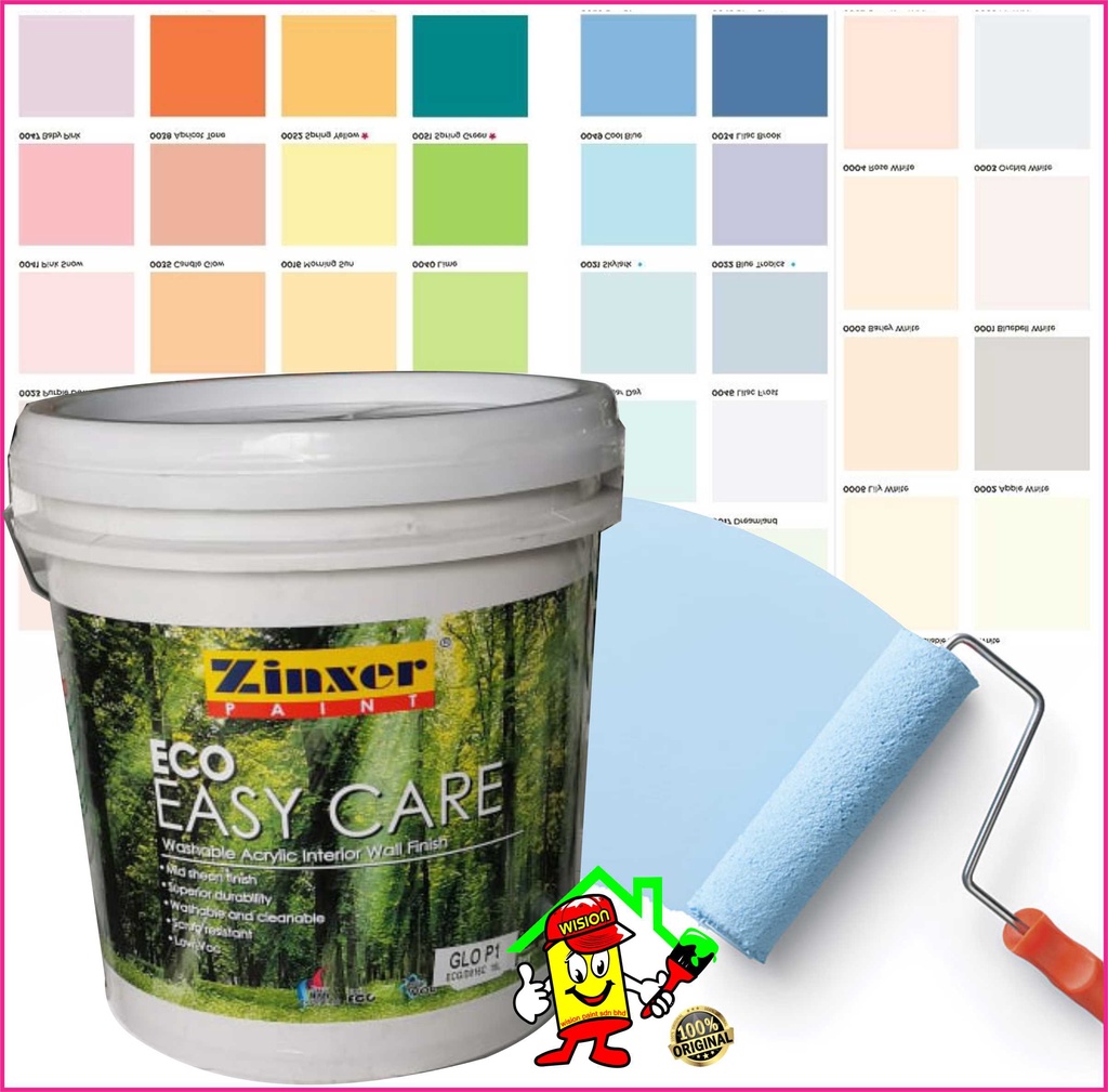 ( 5L EASY CARE ) ZINXER PAINT INTERIOR PEARL / DALAM ( EASY CLEAN ...