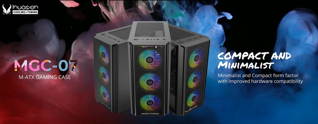 Invasion M-ATX M-Tower Casing with ARGB Fan - ZM-S/MGC-07 (Black/White ...