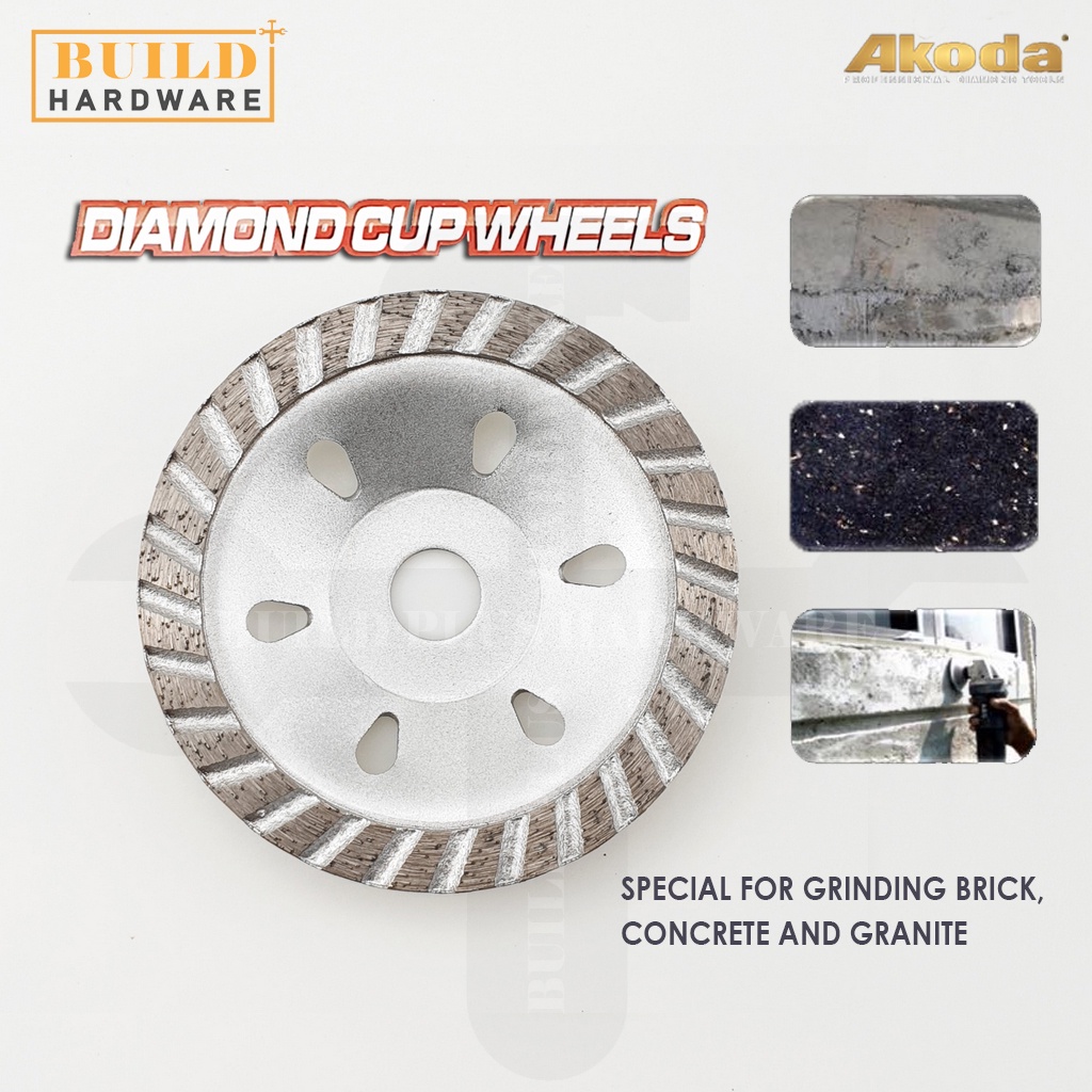AKODA Heavy Duty Diamond Cup Wheel 4"/100mm Grey AS04-CW100GY 钻石磨片 ...