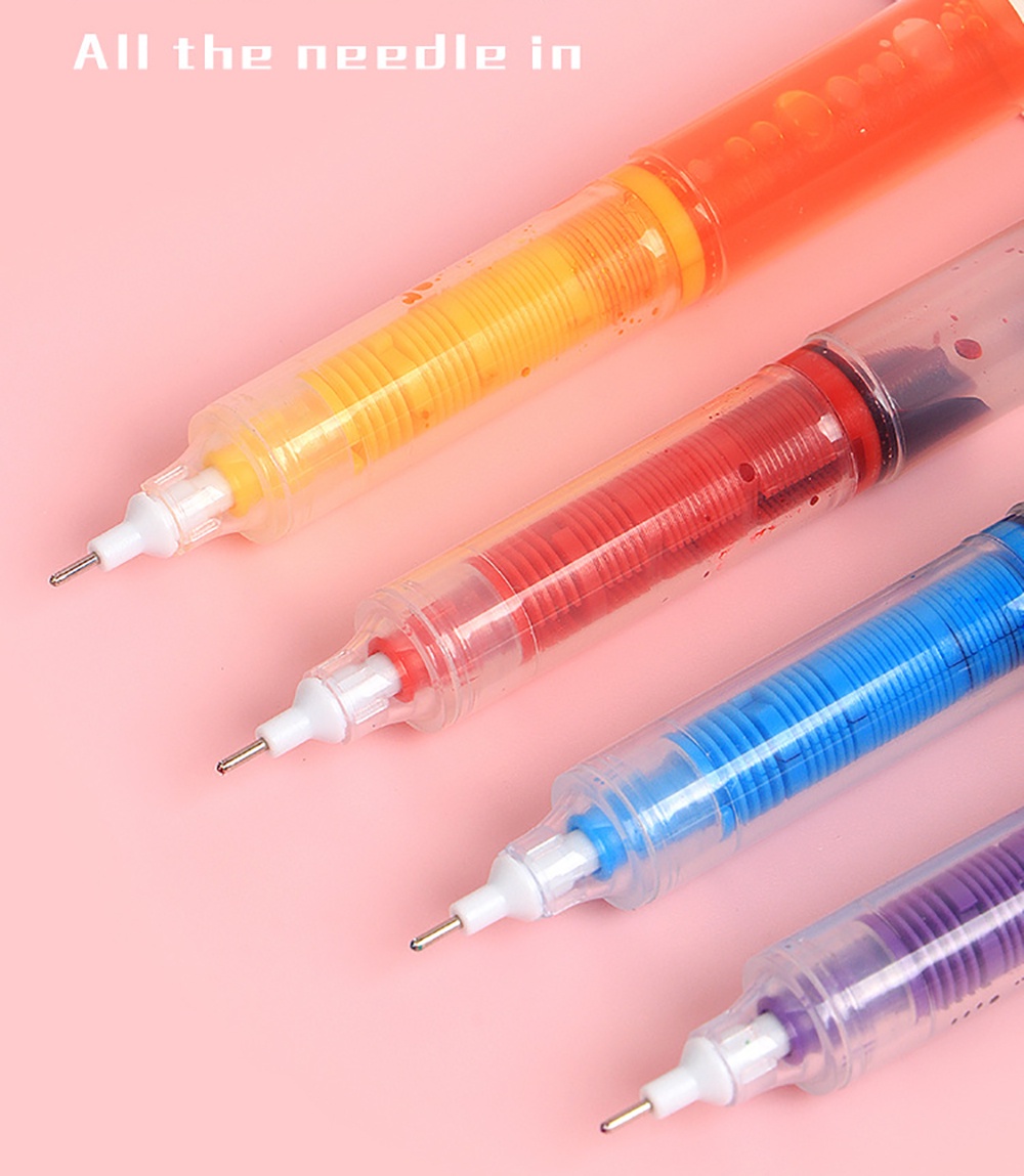 12 Colors Ink Straight Liquid Gel Pen Colorful 0.5mm Rollerball Pens ...