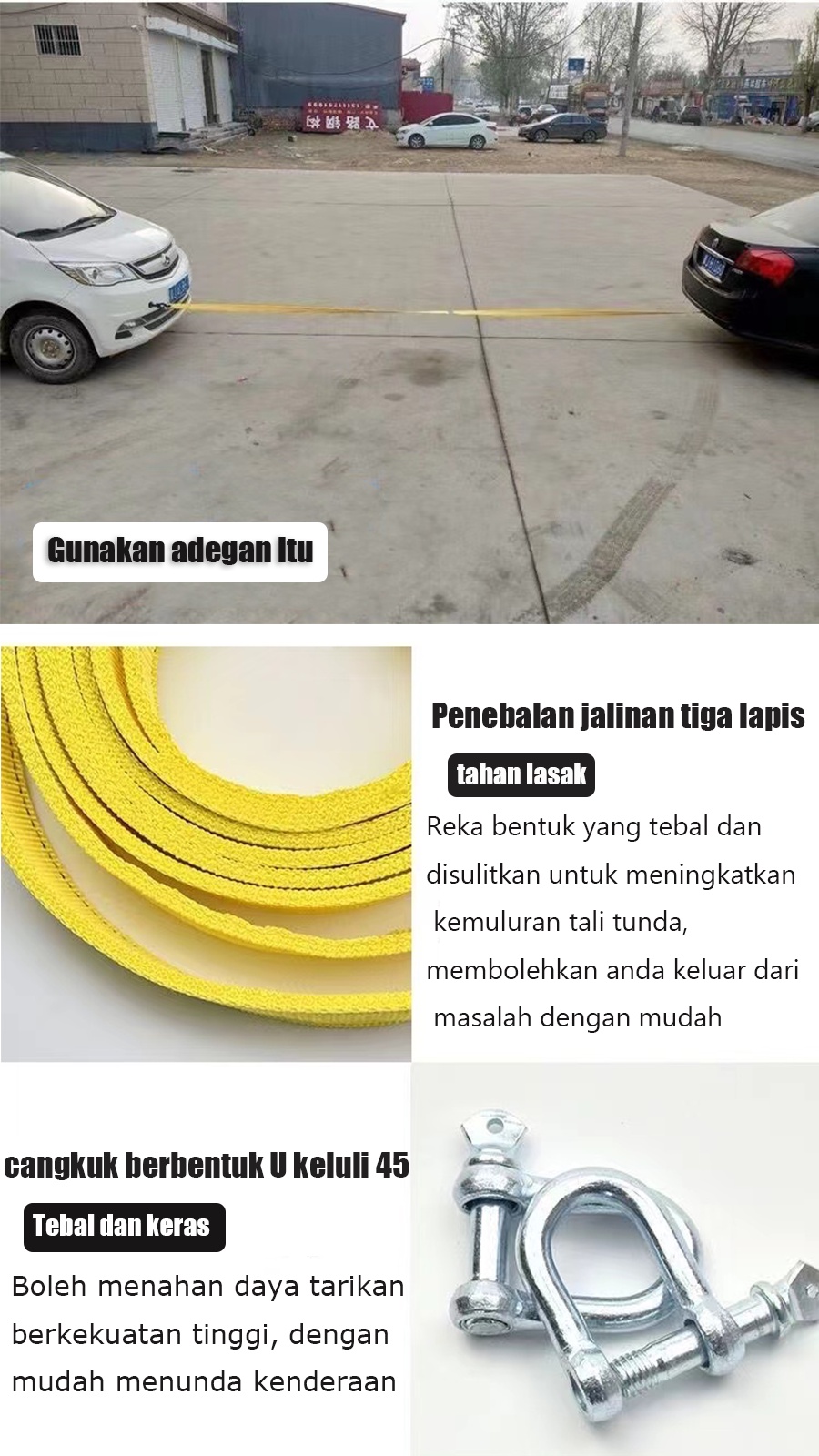 【Tow rope】 Tali Trailer Kereta Tracking Tali Tarik Tali 5 Ton 8 tan 15 ...