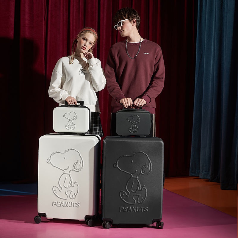 『Free Shipping』Snoopy Cartoon luggage student trolley suitcase travel ...