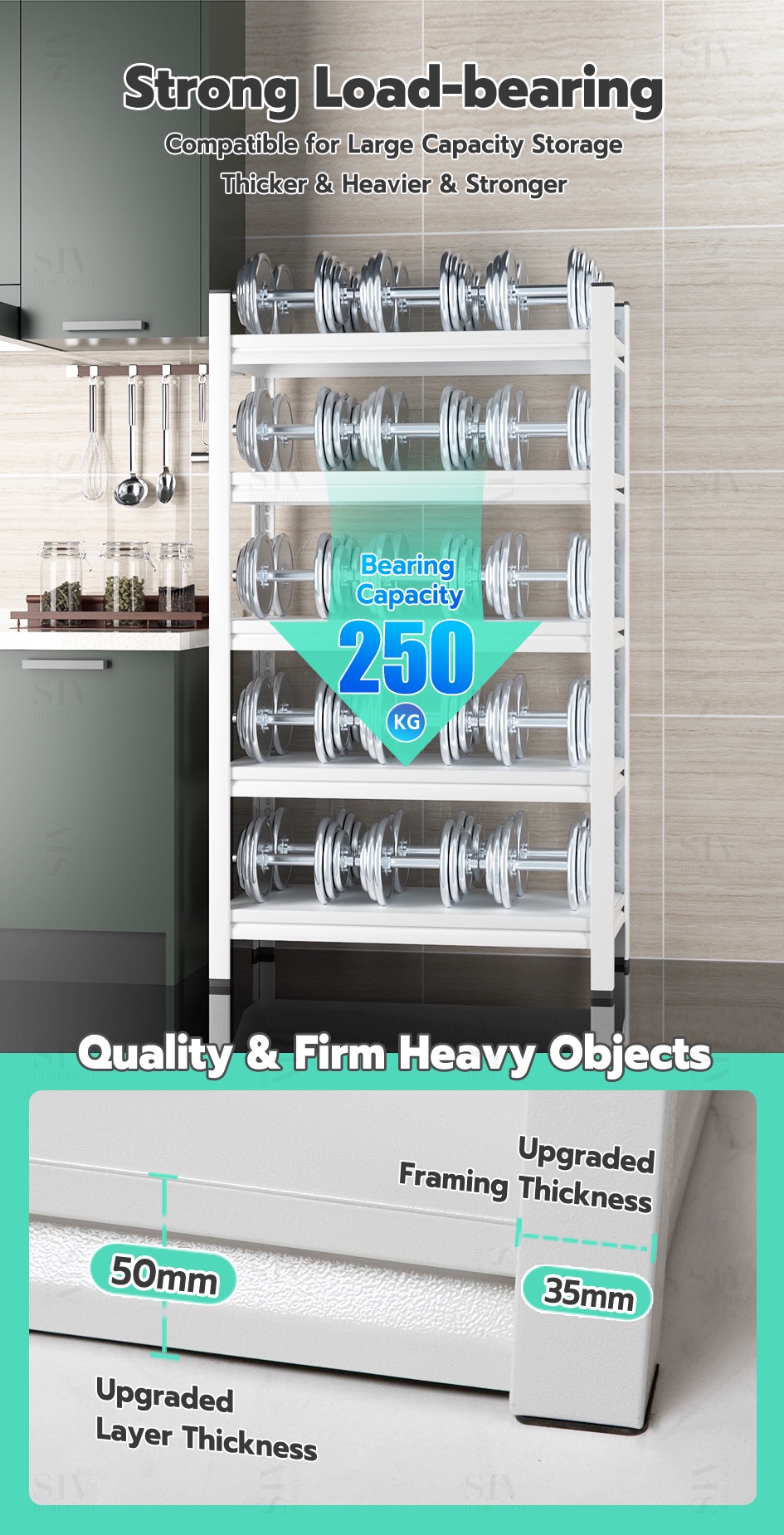 【Extra Strong】SIV Boltless Steel Rack Multipurpose Rack Rak Besi Dapur ...