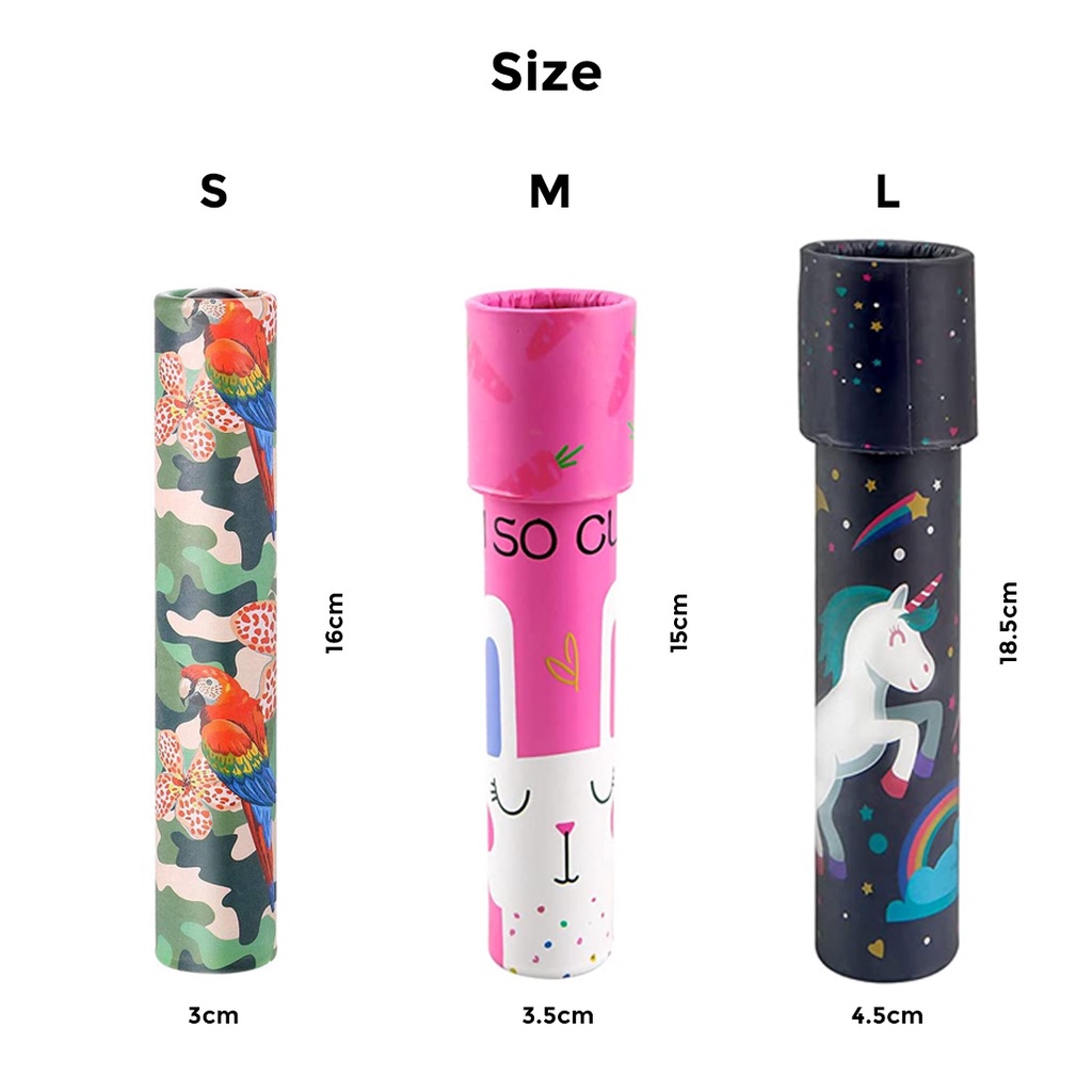 Realeos Kaleidoscope Kaca Corak Polygonal Mirror Rotating Scope Kid ...