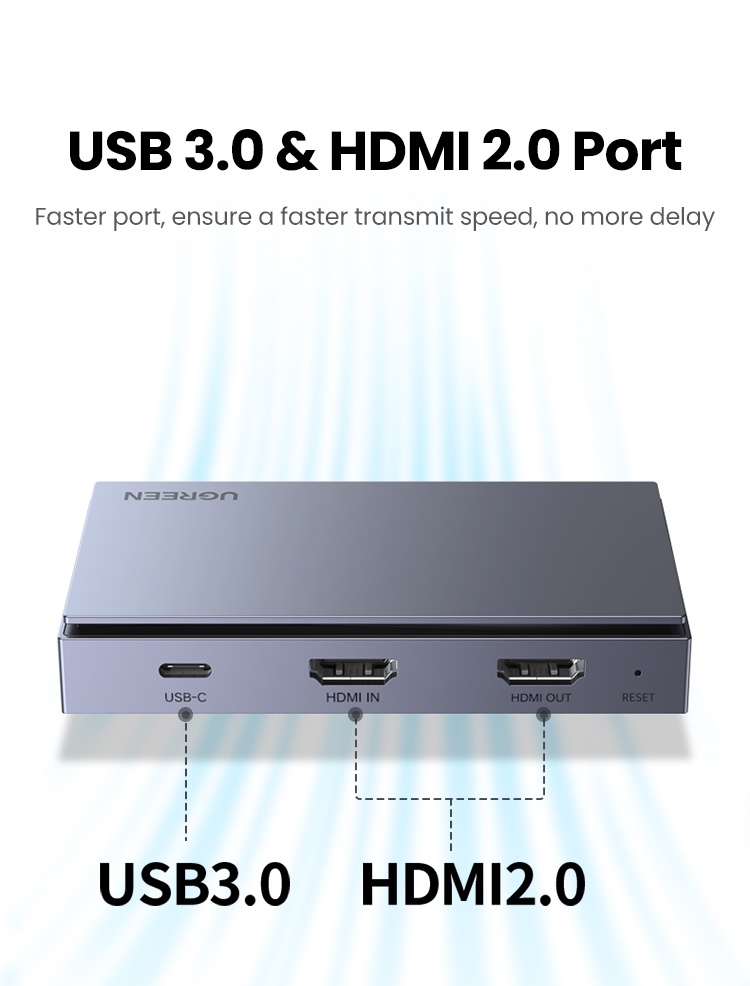 UGREEN Video Capture Card 4K HDMI to USB/USB-C HDMI Video Grabber Box ...
