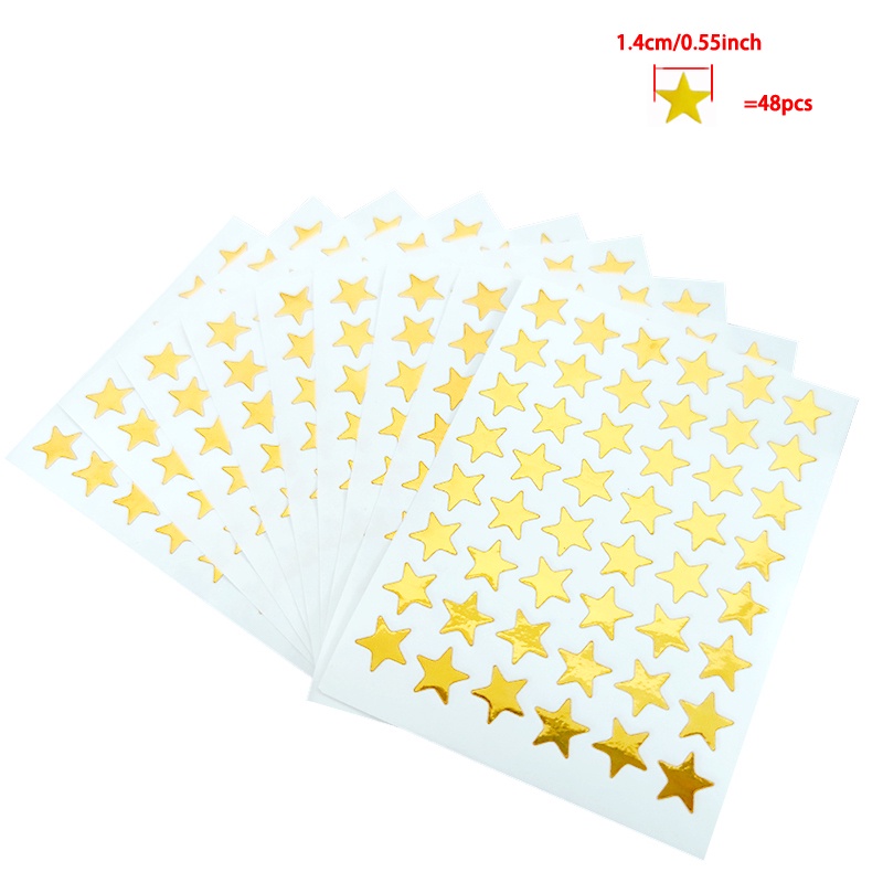 10sheets/bag Gold Star Sticker Stamping Five Pointed Star Sticker ...